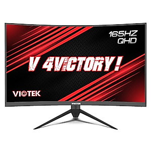 Viotek GNV32DBE 32-Inch Curved Gaming Monitor | 2560x1440p QHD | 165Hz | 120% sRGB | FreeSync/G-Sync | 2X DP, 1x HDMI 2.0 | 3 Years Zero Dead Pixels