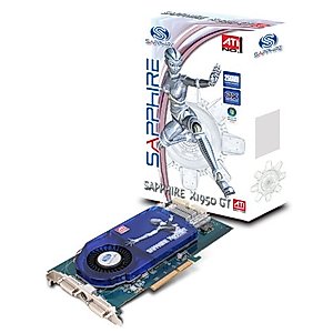 Sapphire Radeon X1950GT 256MB Dual DVI-I / TVO AGP video card lite retail