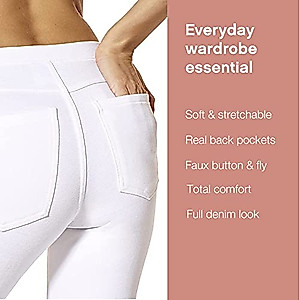 No nonsense womens Stretch Denim With Pockets Leggings, White, Large US