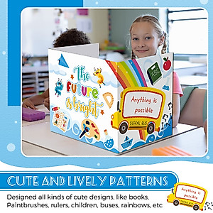 24 Pcs Privacy Boards for Student Desks Bright Colored Classroom Desk Divider Trifold Table Desk Privacy Panel Privacy Folders Screen Partition for School Teacher Student Study Test Home (Sky)