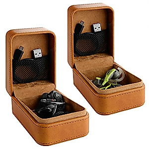 Geekria Ultra-Hard HiFi Stereo Earbuds Case, Hi-Res in-Ear Monitor Headphones Case, Wired in-Ear Earbuds Elastic Sequin Travel Box/Protective Hard Earphones Storage Bag (Brown)