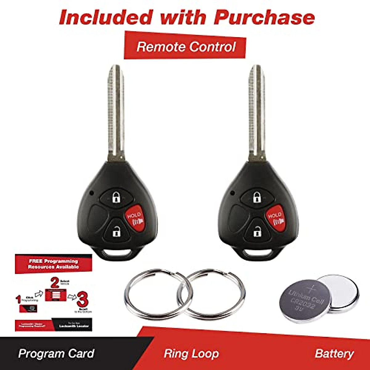 KeylessOption Keyless Entry Remote Control Car Key Fob Replacement for MOZB41TG (Pack of 2)