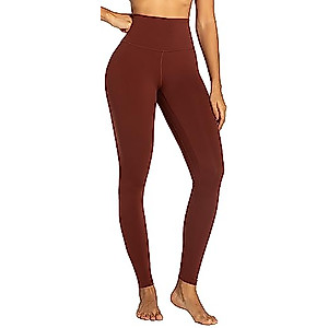Sunzel Workout Leggings for Women, Squat Proof High Waisted Yoga Pants 4 Way Stretch, Buttery Soft 28" Inseam Wine Red Medium