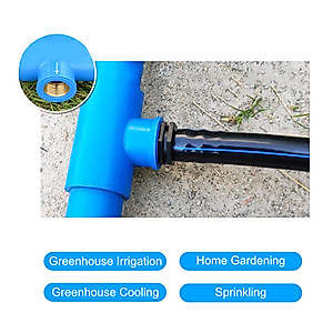 MroMax 10Pcs Drip Irrigation Fittings 1/2" Male Thread Barbed Pipe Connectors External Socket Hose Fitting for Garden Lawn Agricultural Irrigation System Plastic Black, 2.36" length