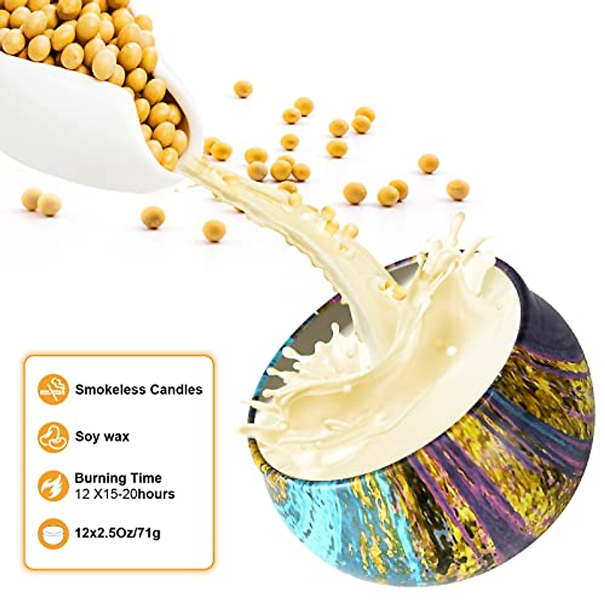 Howemon 12 Scented Candles Set - Scented Candles for Home, Relaxing Stress Relief, Aromatherapy - Natural Soy Wax and Fragrance - Gifts for Women, Mom, Best Friend, Wife, Birthday