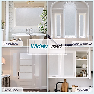 Coavas Window Privacy Film Frosted Glass Window Film Non Adhesive Static Cling Window Tint Film for Bathroom Door Vinyl Frosting Stickers Heat Control Home Winter Coverings(17.5 x 78.7 Inch, Pure)