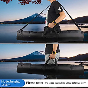 HEMMOTOP Tripod Bag, 47x7x7in Padded Tripod Carrying Case with Shoulder Straps and Handles,Heavy Duty Light Stand Bag with 2 Zippered Pockets for Pool Cue,Drum Hardware,Speaker Stand,Mic Stand