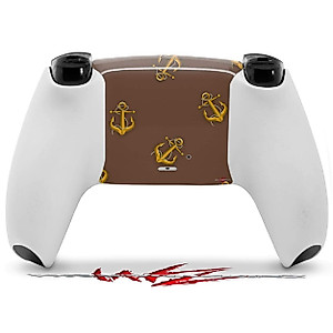 WraptorSkinz Skin Wrap compatible with Sony PS5 DualSense Controller Anchors Away Chocolate Brown (CONTROLLER NOT INCLUDED)