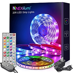 Nexillumi 100 ft LED Lights for Bedroom with Remote Color Changing LED Strip Lights