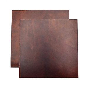 Biocca Boutique - Premium Genuine Leather Square for Crafts - 12" X 12" (2-Pack) - Free Extra Pieces Included!