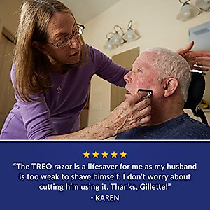 Gillette TREO Razor, Designed For Caregivers To Shave Someone Else, 15 Disposable Razors With Built-in Shave Gel