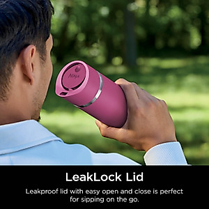 Ninja, Travel Mug, Sip Perfect 16oz, Brings Hot Drinks to Sippable Temperature in Minutes, Stainless Steel, Leak Proof, Dishwasher Safe, Metal, Insulated Tumbler, Fuchsia Pink, DW1603BP