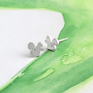 Boma Jewelry Sterling Silver Matte Squirrel Stud Earrings