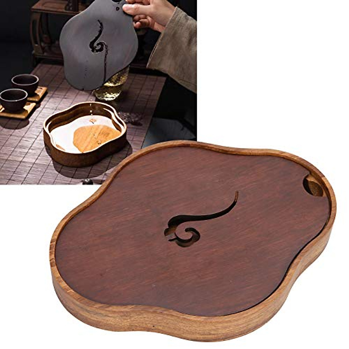 Natural Bamboo Tea Tray Chinese Style Teaboard Serving Tray Box for Kungfu Tea Set Tearoom Supplies