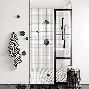 Moen Align Matte Black Moentrol 3-Function Diverter Transfer Valve Trim Kit, Bathroom Double Shower Handle, Valve Required, T3290BL