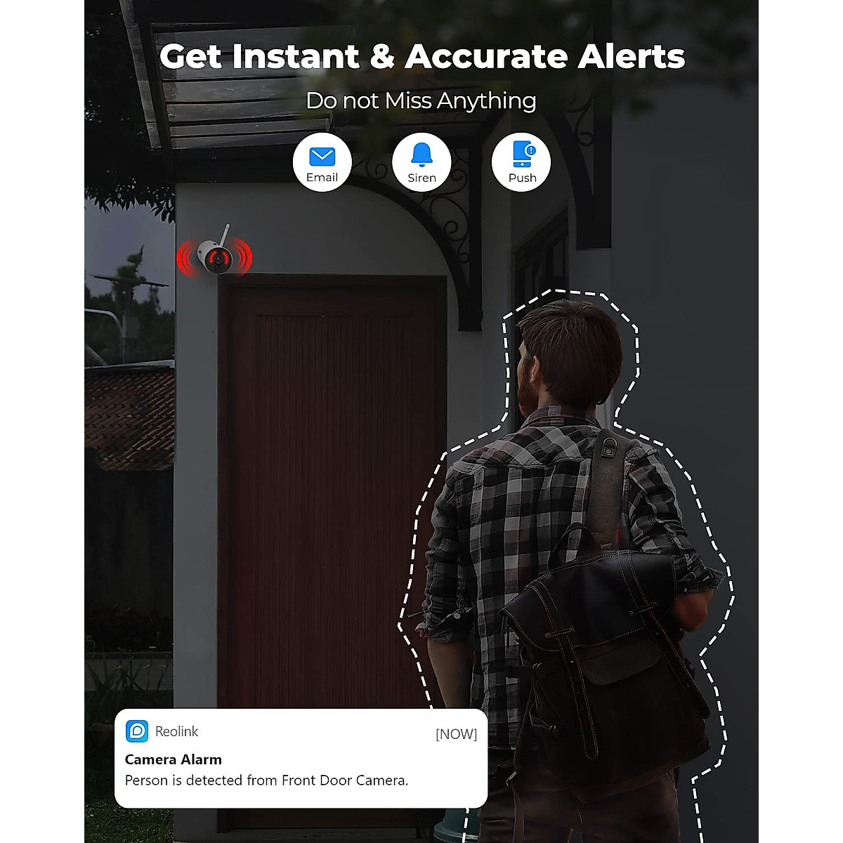 REOLINK 3MP Solar WiFi Camera Security Outdoor, 100% Wire-Free, Wireless Battery Powered, 2-Way Talk, Night Vision, PIR Motion Detection, Compatible with Alexa, Argus Eco+ Solar Panel 2 Pack