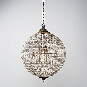 BOWERY HILL 3-Light Iron and Crystal Large Chandelier in Brass/Clear