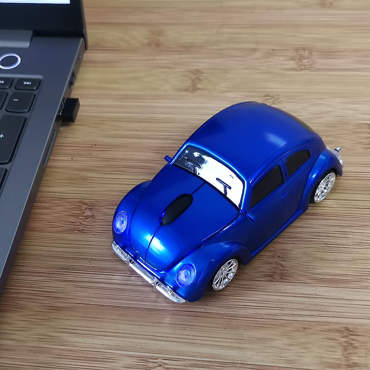 SDGSQHA Wireless 2.4Ghz Optical Mouse, Car Shaped Blue Mouse for Laptop PC Mac