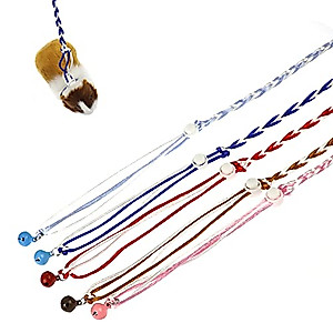 Toysructin 5Pcs Hamster Harness Leash with Bell, Adjustable Small Animal Training Traction Rope, Colorful Rat Leash Lead Mini Pet Walking Running Ropes for Hamster, Rat, Ferret, Mouse, Squirrels