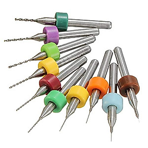 SUTK 10Pcs 1.0mm Mini Solid Carbide CNC Drill Bits for 3D Printer