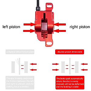 Cyclon MTB Hydraulic Disc Brakes Set, Black/Red Aluminum Alloy Hydraulic Brakes for Mountain Bike Left Front 1000mm Right Rear 1700mm Hydraulic Bicycle Brakes with is/PM Adapter Fit 160mm Rotor