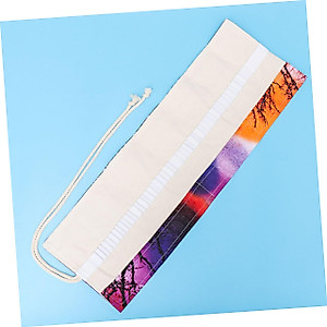 NUOBESTY 1pc 48 Canvas Pouches Paint Brush Case Artist Paint Brush Holder Artist Brush Holder Paint Brush Storage Travel Makeup Brush Paint Brush Rollup Pen Curtain High Capacity