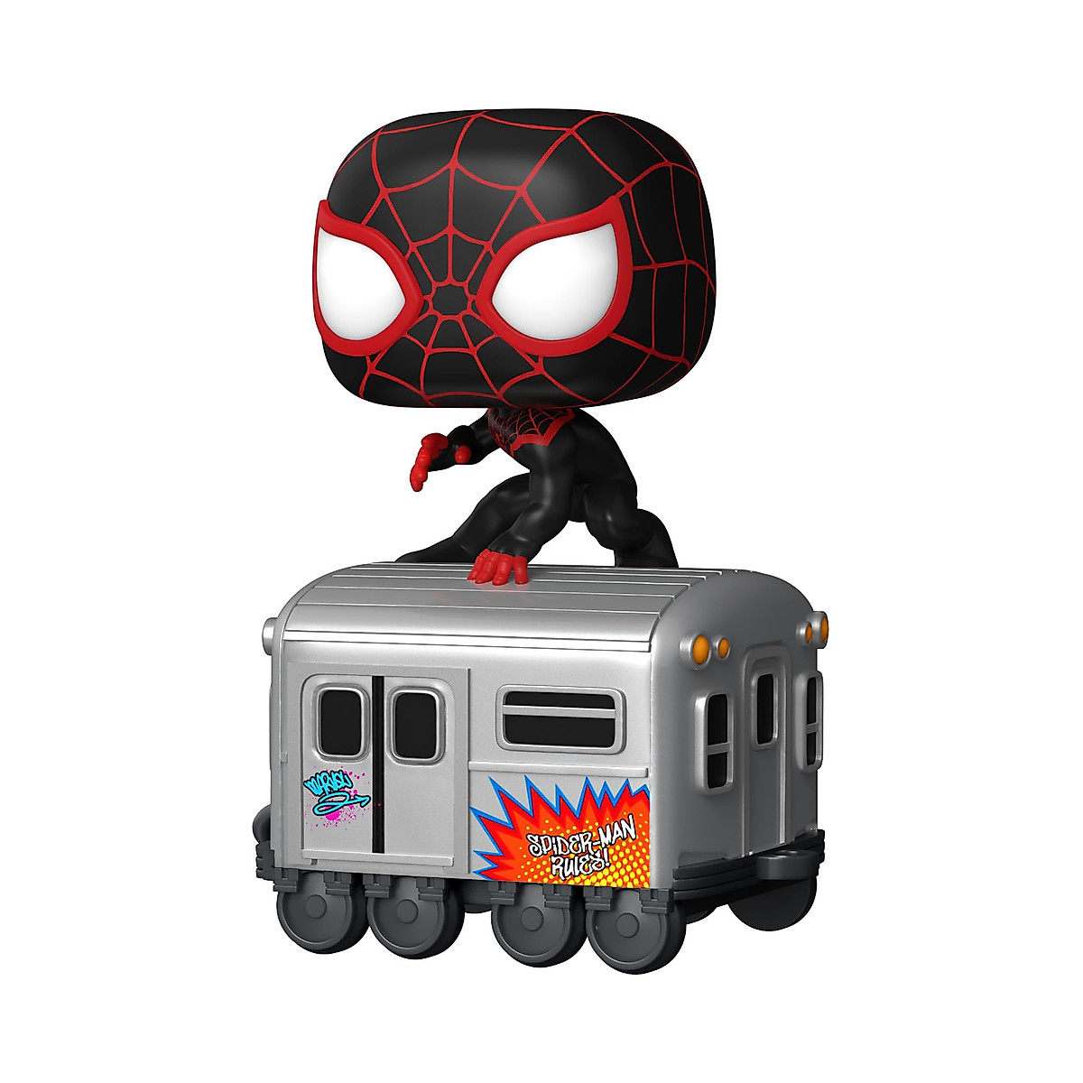 Funko Pop! Trains: D100 - Marvel, Miles Morales on Subway Car, Amazon Exclusive