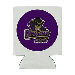 Whittier College Primary Logo Can Cooler - Drink Sleeve Hugger Collapsible Insulator - Beverage Insulated Holder