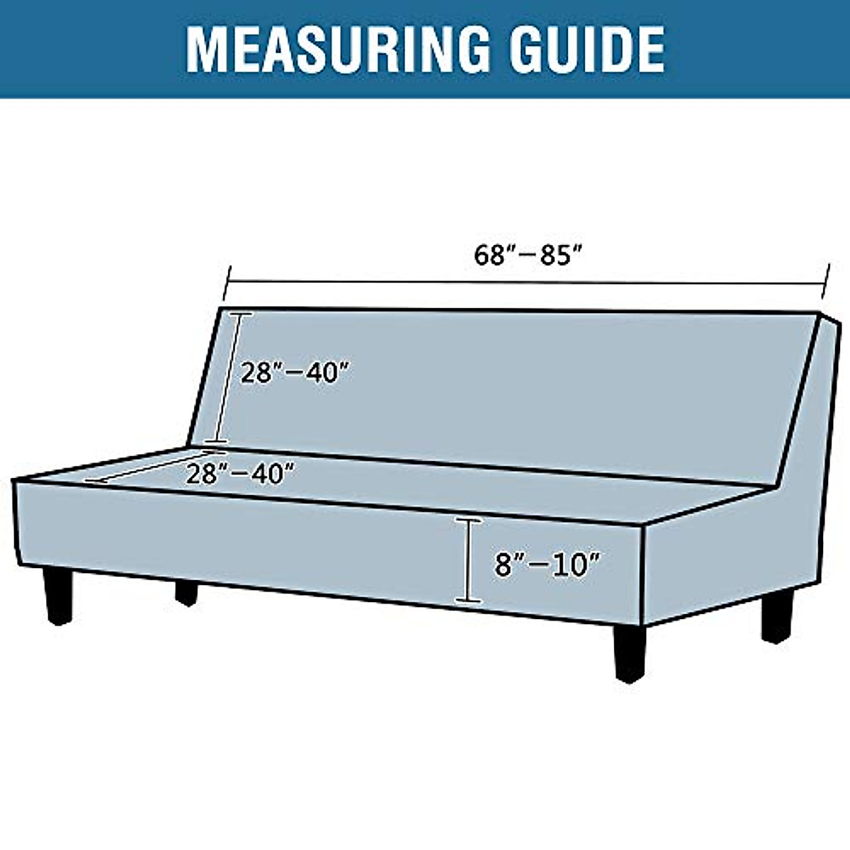 H.VERSAILTEX Real Velvet Futon Cover Armless Sofa Covers Sofa Bed Covers Stretch Futon Couch Cover Sofa Slipcover Furniture Protector Thick Soft Velvet Fabric Form Fitted Stay in Place, Peacock Blue