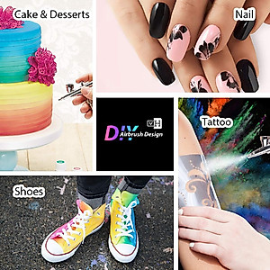 VIVOHOME Airbrush Kit with 1/5 HP Air Compressor and 3 Dual Action Professional Airbrush Gun, Gravity and Siphon Feed, Quiet Air Brush Paint Set with Holder, Color Wheel, Cleaning Brush, 2 Cup