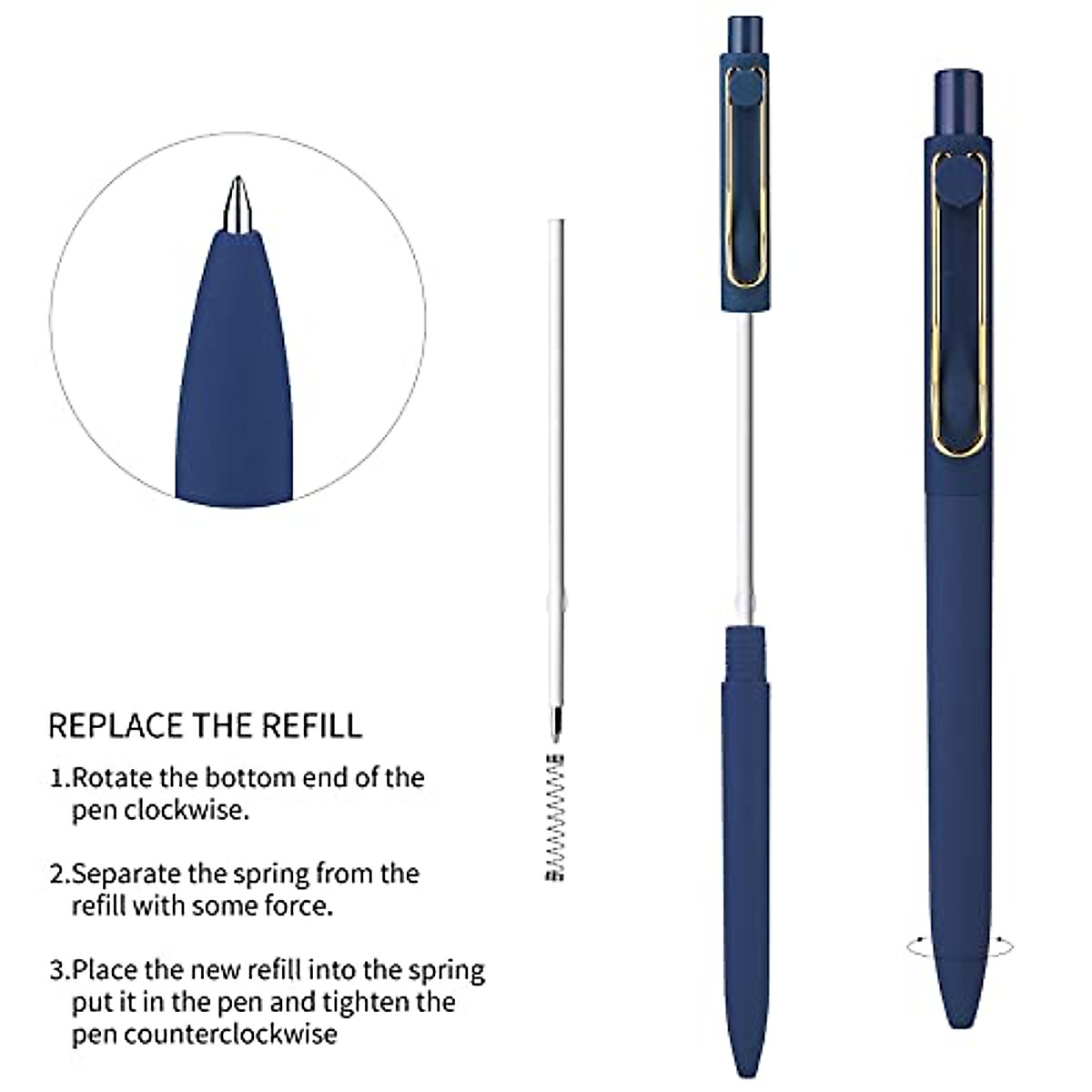 WY WENYUAN Black Pens, Fine Point Smooth Writing Pens, Personalized Ballpoint Pens Bulk, Flair Teacher Pens, Black Ink 1.0 mm Journaling Pen, Aesthetic Gift School Office Supplies for Note Taking