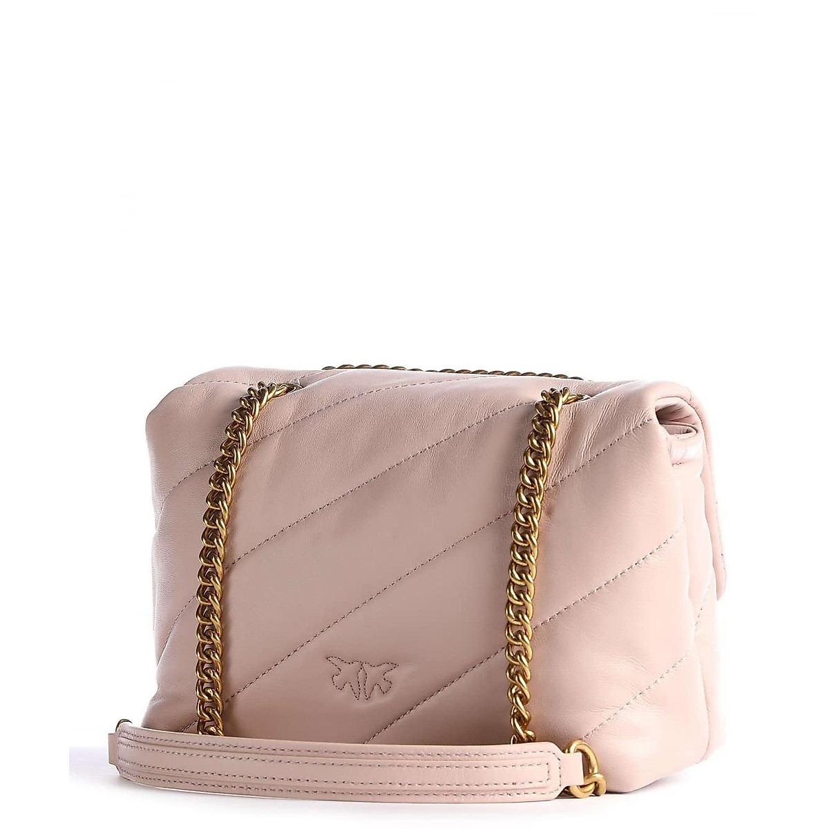 Pinko Love Mini Puff Maxi Leather Shoulder Bag, Pink
