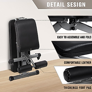 RitFit Adjustable/Foldable Utility Weight Bench for Home Gym, Weightlifting and Strength Training - Bonus Workout Poster with 35 Total Body Exercises（PWB01-2023 New Version）