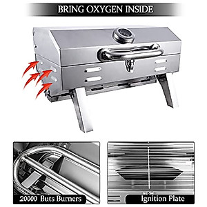 Marada Propane Propane Grill Stainless Steel 20,000 BTU Stainless Steel