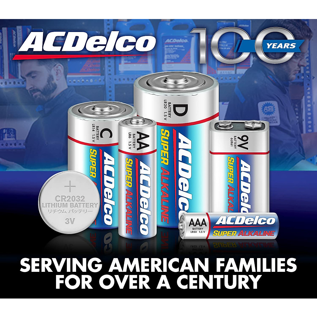 ACDelco 100-Count AAA Batteries, Maximum Power Super Alkaline Battery, 10-Year Shelf Life, Recloseable Packaging