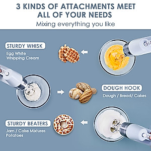 REDMOND Electric Hand Mixer, 5-Speed Hand Mixer with Measuring Storage Case, Kitchen Handheld Mixer Includes Dough Hooks, Whisk and Beaters for Cream, Cake, Cookies, Eggs 250W Hand Mixer with Measuring Box, HM018 Yellow