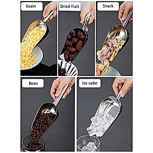 Metal Ice Scoop 5 Oz，Small Stainless Steel Ice scooper for Ice Maker Ice Bucket Kitchen Freezer Bar Party Wedding Pet Dog Food, Small ice scoop For Multi Purpose Use Dishwasher Safe