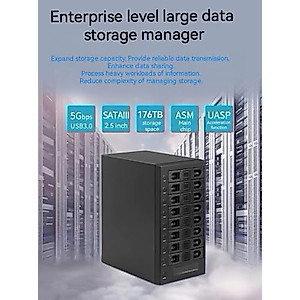 Syba 8 Bay Tool Less Tray Hot Swappabe 2.5" 3.5" SATA Non Raid External USB 3.0 Enclosure SY-ENC50119