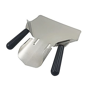 LoveDeal Commercial Stainless Steel French Fry Scoop, Chip Popcorn Bagger, Ice Candy Snacks Desserts Scooper, Removable Dual Handle （Right&Left)