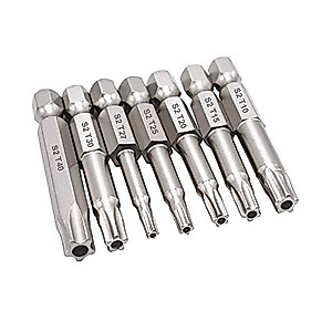 Bestgle 14pcs 1/4 Inch Hex Shank Torx Star 5 Point Screwdriver Bits T10-T40 Magnetic Security Tamper Proof Torx Head Screw Driver Bit Set, 50mm Length(Set of 2)