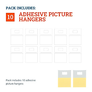Picture Hangers Adhesive - 10 Pack - Plastic Sawtooth Adhesive Picture Hanger - Foamboard Hanger