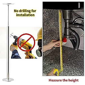 TYESTAND ST-1 Undermount Sink Support Brackets Stainless Steel and Aluminum Adjustable Sink Legs Installation and Repair System Kit For Kitchen Sink (16.1-22 inches (41-56cm))