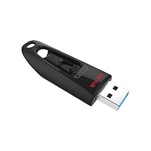 Sandisk Ultra USB 3.0 Flash Drive (SDCZ48-016G-A46), Black; Red
