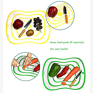 NEIDE 1Pcs Flexible Plastic Chopping Block Cutting Board dboard Non-Slip Frosted Cutting Block 15 * 20CM-Russian Federation,Yellow (Color : Green, Size : Russian Federation)