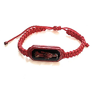 Chavarrieta Red Thread Bracelet Pulsera Roja de hilo de la Santa Muerte, Black