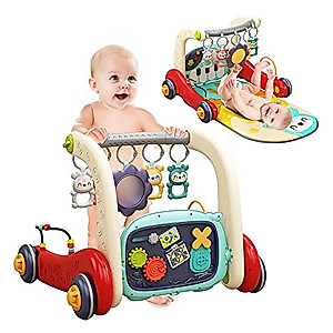 Baby Gym Play Mat 2-in-1 Baby Activity Center Playing Piano Tummy Time Toddler Play Mat for Newborn to Toddler 3 6 9 12 Months