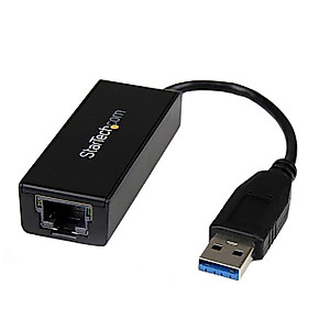 StarTech.com USB 3.0 to Gigabit Ethernet Adapter - 10/100/1000 NIC Network Adapter & StarTech.com USB to Serial Adapter - 1 Port - FTDI USB UART Chip - DB9 (9-pin) - USB to RS232 Adapter,Black