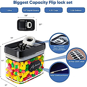 Chef's Path Airtight Food Storage Containers (12 Pack) for Kitchen & Pantry Organization - BPA Free Clear Plastic Containers with Lock Lids for Dry Snacks - Snack Containers with Labels & Marker