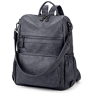 UTO Women Backpack Purse Leather Vegan Ladies Fashion Designer Rucksack Convertible Travel Shoulder Bag with Tassel