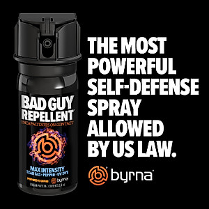 Byrna BGR MAX Pepper Spray + Tear Gas | Maximum Stopping Power | Attacker Tracker UV Marking DYE Technology | Military Strength Self-Defense Stream Spray (2 OZ)